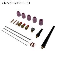 China Pink UPPERWELD 27PCS TIG Welding Torch Accessories 53N Series Ceramic Nozzle TIG Spare Parts Include Gas Lens for sale