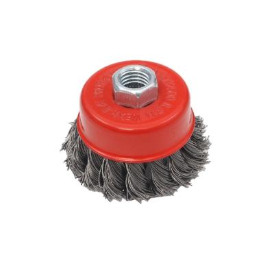 China Customized Support 3 inch Twisted Wire Wheel Brush for Welding Consumables M14*75*2mm for sale