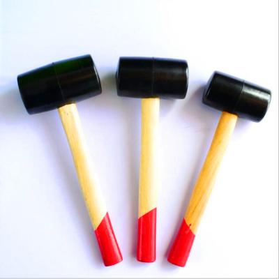 China Black Color Rubber Mallet/Rubber hammer (RHA-2) with wooden handle and good price for sale