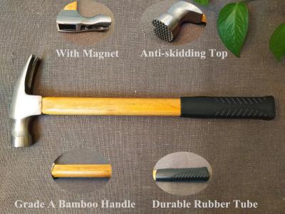 China Claw hammer(HKBM-02) with garde A Bamboo handle, polishing surface, magnet, antiskid top and reasonable price for sale