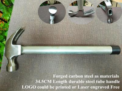 China 16OZ Claw hammer(XLSP-0022) with 34.5cm steel tube handle and polishing surface, durable hand tools for sale