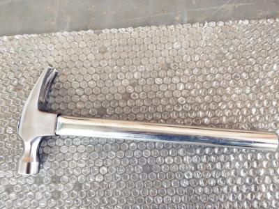 China C1045 Steel Materials 16OZ Claw Hammers with 350MM Length Chrome Color Steel Pipe Handle for sale