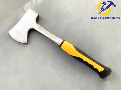 China 600G Size Forged Steel Materials Ax With Solid Steel Handle And Yellow Color Gum Cover for sale