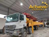 China Putzmeister M46-5 Used Concrete Pump Truck Mounted 32t 4 Axle Lightweight for sale