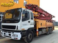 China Putzmeister M38-5 Used Concrete Pump Truck 37.5m Vertical Reach 365 Degree Slewing for sale