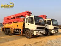 China Putzmeister M38-5 Used Concrete Pump Truck 37.5m Vertical Reach 365 Degree Slewing for sale
