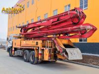 China Putzmeister M38-5 Used Concrete Pump Truck 37.5m Vertical Reach 365 Degree Slewing for sale