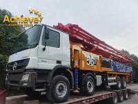 China Putzmeister M56-5 Used Truck Mounted Concrete Pump 5 Section Boom 4 Axle for sale