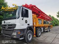 China Putzmeister M56-5 Used Truck Mounted Concrete Pump 5 Section Boom 4 Axle for sale