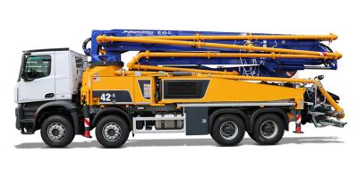 China Used Putzmeister M42-5 4141 Truck-Mounted Concrete Pump - 12m Length, 32t Weight, 5-Arm Boom for sale