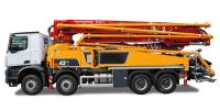 China Used Putzmeister M42-5 4141 Truck-Mounted Concrete Pump - 12m Length, 32t Weight, 5-Arm Boom for sale