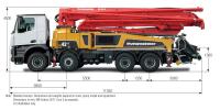China Used Putzmeister M42-5 4141 Truck-Mounted Concrete Pump - 12m Length, 32t Weight, 5-Arm Boom for sale