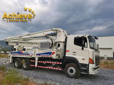 China Used Zoomlion Concrete Pump Truck 37m on HINO Chassis 120m3/h High Pressure Diesel for sale