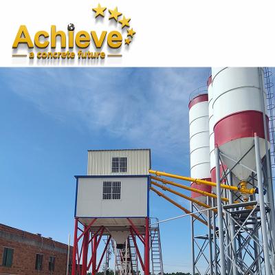 China HZS 60 Ready Mixed Concrete Batching Plant - 60 CBM/Hour Capacity with PLC Control System and SICOMA Mixer for sale