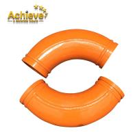 China 65MnCr Twin Bend Double Layer Concrete Pump Elbow 62-67 HRC Hardness 80-230Bar Pressure for sale