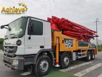 China Putzmeister M46-5 Used Concrete Pump Truck 32t Mercedes 4-Axle Roll Z Folding for sale