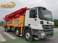 China Putzmeister M46-5 Used Concrete Pump Truck 32t Mercedes 4-Axle Roll Z Folding for sale