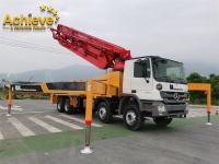 China Putzmeister M46-5 Used Concrete Pump Truck 32t Mercedes 4-Axle Roll Z Folding for sale