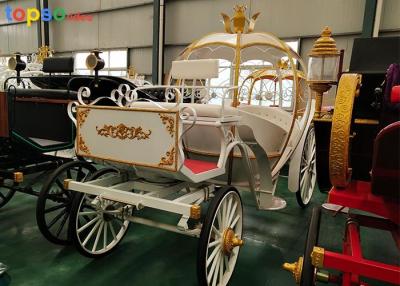 China Metallic Artwork Horse Drawn Pumpkin Carriage Hydraulic Brake For Tourism Spots for sale