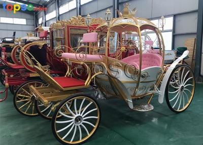 China Metallic Artwork Horse Drawn Pumpkin Carriage Hydraulic Brake For Tourism Spots for sale
