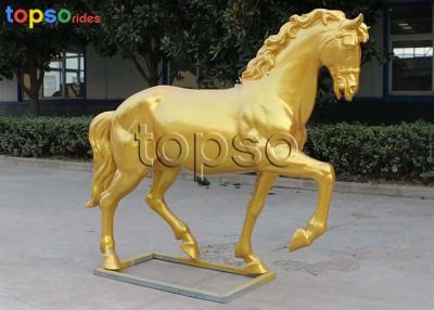 China Shopping Mall Cinderella  Life Size Fiberglass Horse Gold For Decoration for sale