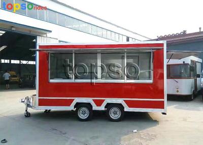 China Street Square Mobile Food Trailer  Stainle Steel Food Vending Carts Various Colors for sale
