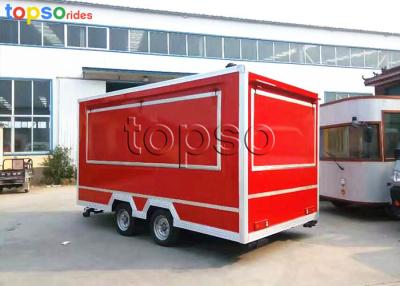 China Street Square Mobile Food Trailer  Stainle Steel Food Vending Carts Various Colors for sale