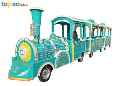 China Outdoor Trackless Kiddie Train 2 Carriage Sightseeing Train Attraction 24 Person for sale