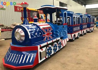 China British Style 24 Seat Rackless Kiddie Train Shopping Center Electric Sightseeing Train for sale