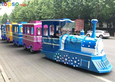 China Kids Attraction Colorful Trackless Train Ride Theme Park Electric Train for sale