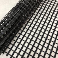 China Black Mesh Fiberglass Geogrid for Pavement Ground Stabilisation for sale