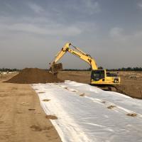 China Industrial Grade Polypropylene PET Woven Geotextile Fabric 300g Durable For River Embankment for sale