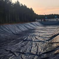 China Black HDPE Geomembrane Liner for Saltwater Shrimp and Fish Ponds for sale