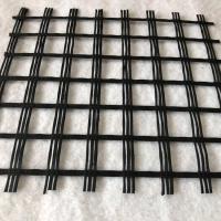 China Asphalt Coated PET Geogrid Glass Fiber Geogrid Soft Soil Reinforcement for sale