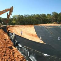 China Oxygen Index≥30 Percent HDPE Geomembrane Black White Blue Green Grey Red Yellow Durable Flexible Waterproof Liner Material for sale