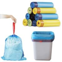 China Embossed Kitchen Trash Bags with Drawstring Handles 13 Gallon 10-50 Mic Thickness for sale