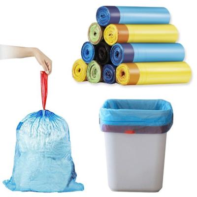China Embossed Kitchen Trash Bags with Drawstring Handles 13 Gallon 10-50 Mic Thickness for sale