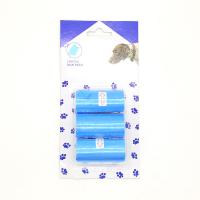 China Biodegradable Dog Poop Bags 25x40cm Custom Size Flat Top and Tie Handle Design for Outdoor Travel for sale
