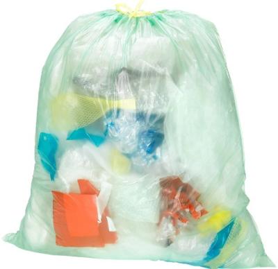 China Surface Handling Tall Kitchen Drawstring Trash Bags 13 Gallon 30 Gallon Embossing Green for sale