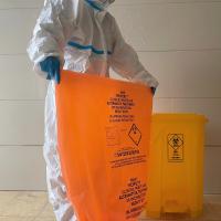 China GRS Heavy Duty Square Bottom Plastic Trash Bag 5-100 Mic HDPE Waste Management for sale