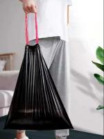 China Green 13 Gallon Embossed Drawstring Biodegradable Trash Bags Strong Sturdy 15 Mic for sale
