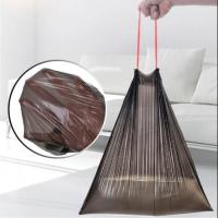 China Green 13 Gallon Embossed Drawstring Biodegradable Trash Bags Strong Sturdy 15 Mic for sale