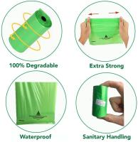 China Custom Logo Eco Friendly Biodegradable Pet Dog Poop Bags 25x40cm 8-15kg Load for sale
