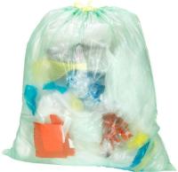 China 13 Gallon Biodegradable Drawstring Trash Bags HDPE 10-50 Mic Thickness for sale