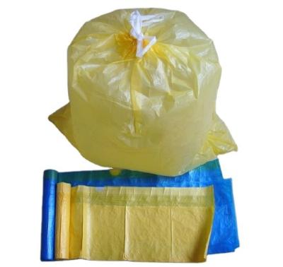China Green or Customized Large Tall Kitchen Trash Packaging Bags with Drawstring on Roll for sale