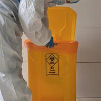 China 1 Ton Custom Logo Medical Waste Liners HDPE Yellow Bags 730x840mm 8-80 Mic for sale