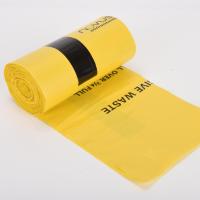China 1 Ton Custom Logo Medical Waste Liners HDPE Yellow Bags 730x840mm 8-80 Mic for sale