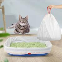 China Thicken Cat Waste Litter Bags Jumbo Size 50 Mic Drawstring Closure Custom Order Accepted for sale