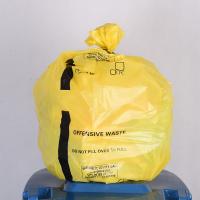 China Custom HDPE Biohazard Yellow Medical Waste Bag 730x840mm OK Compost Certified for sale