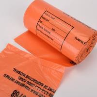 China Biohazard Autoclave Plastic Medical Waste Bags 730x840mm 50 Mic Red Yellow on Roll for sale